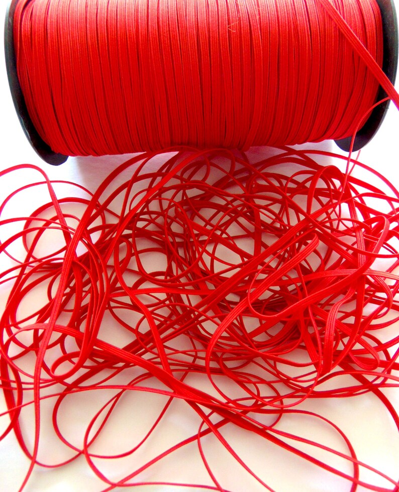 Red Skinny Elastic 1/8 Braided Elastic Sewing - Etsy