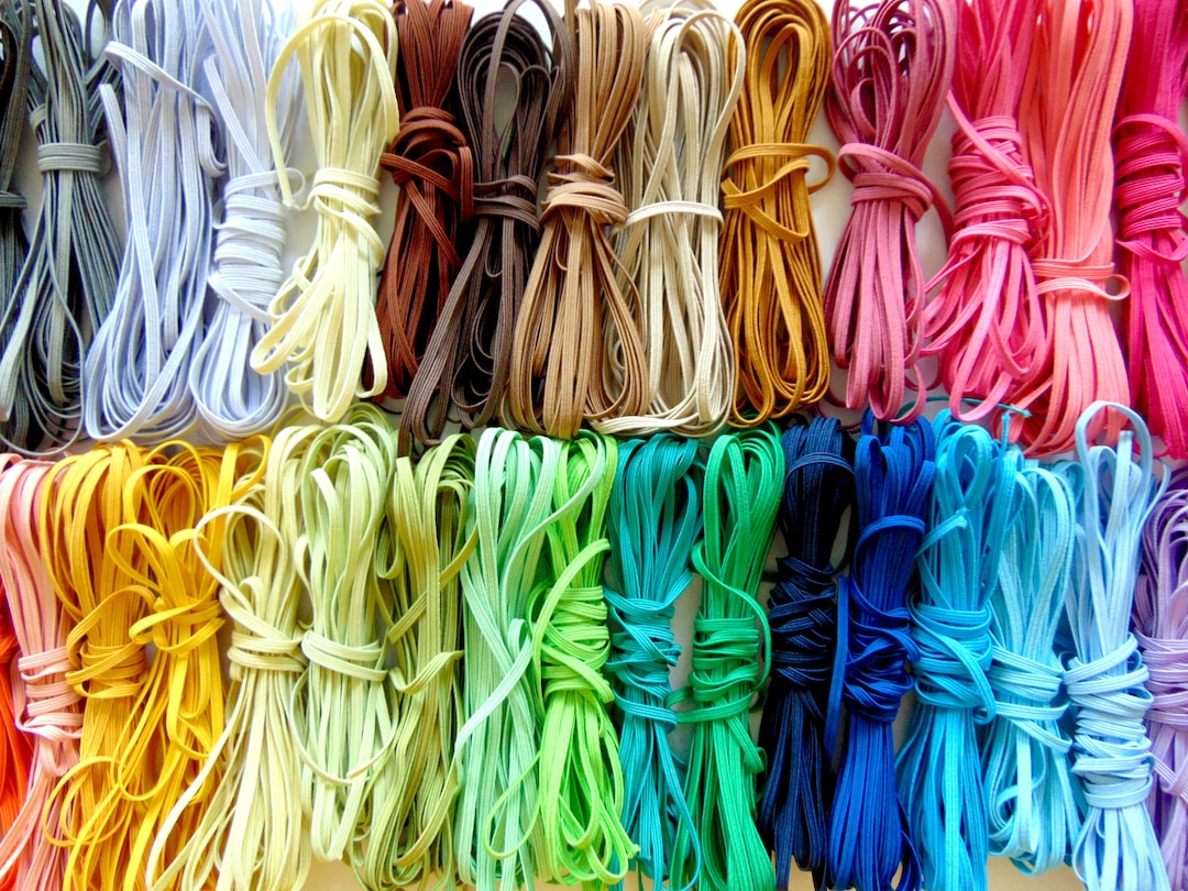 Skinny Elastic, 1/8" Braided Elastic, Mask Elastic, Sewing Supplies ...