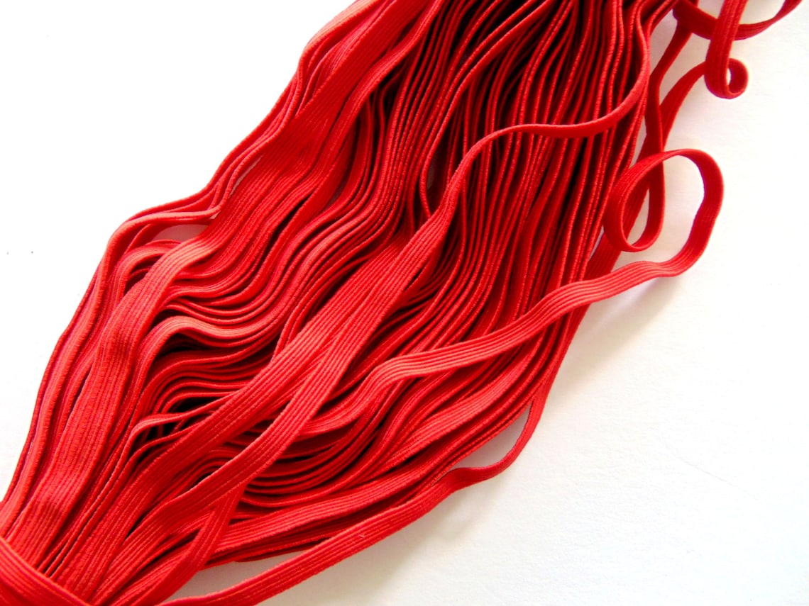 Red Skinny Elastic 1/4 Braided Elastic Sewing - Etsy
