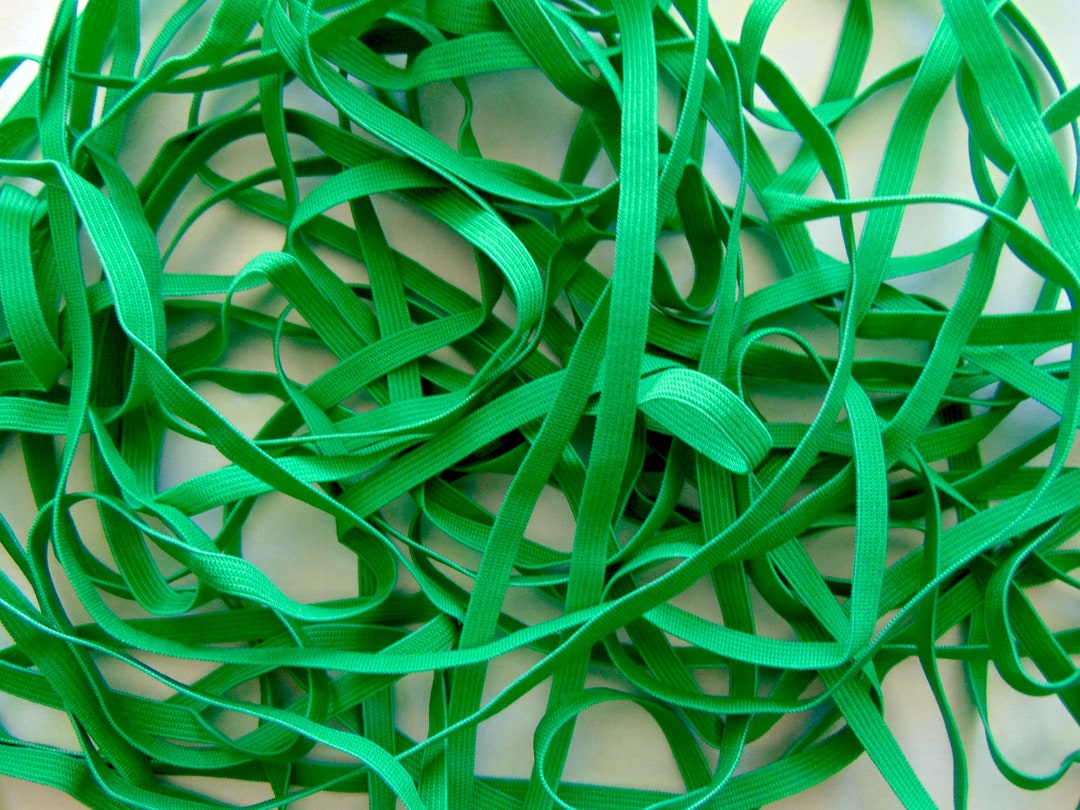 Kelly Green Skinny Elastic, 1/4" Elastic, Soft Quarter Inch ...
