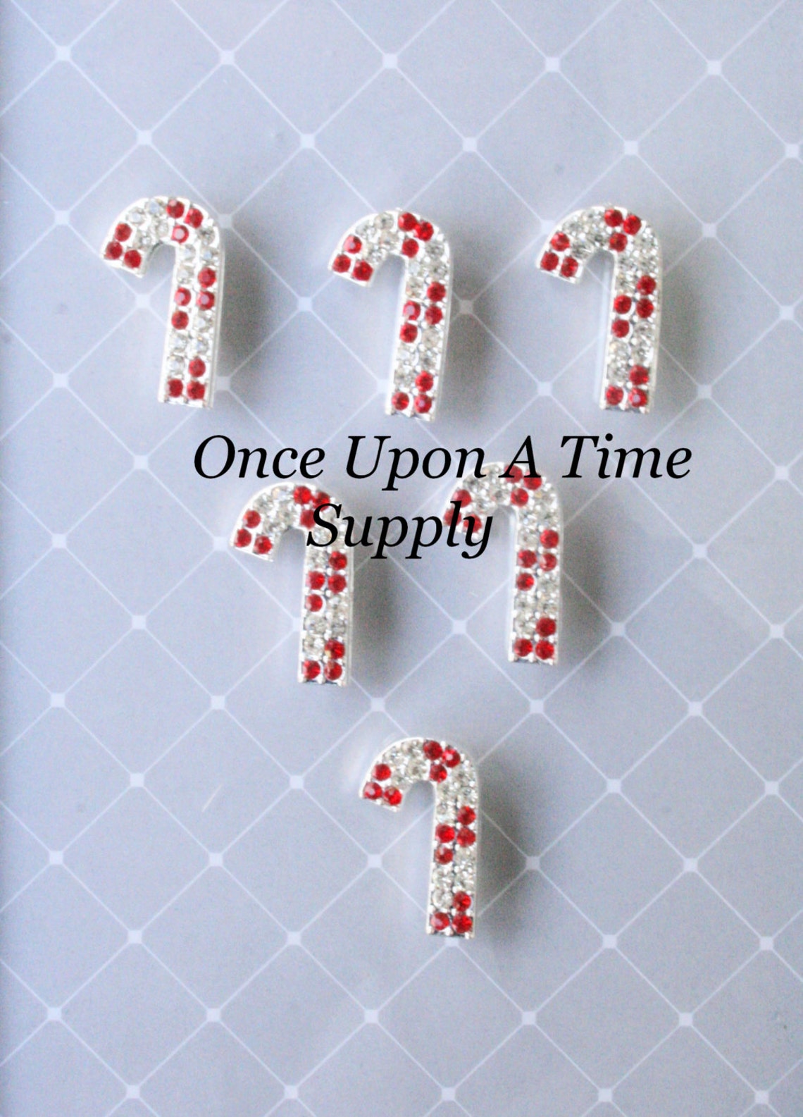 Candy Cane Metal Rhinestone Buttons - Candycane Christmas Holiday ...