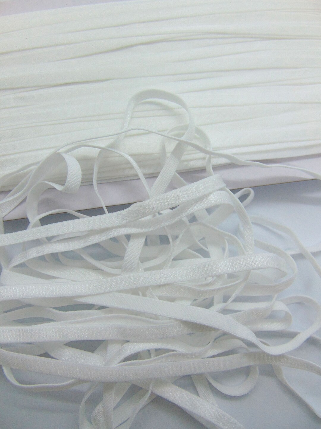 White 1/4" Skinny Elastic, 6mm Elastic, Soft Quarter Inch, 6 Mm ...
