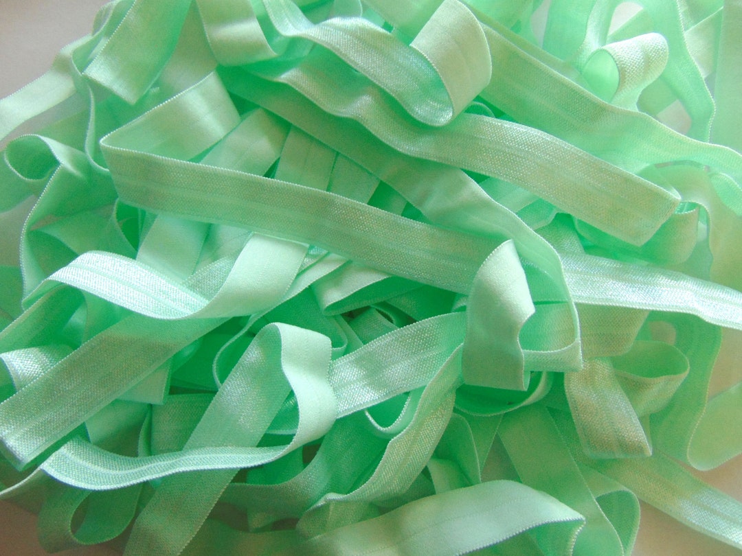 Mint Green Fold Over Elastic, 5/8