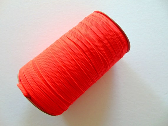 Bright Coral Skinny Elastic 1/4 Braided Elastic Sewing | Etsy