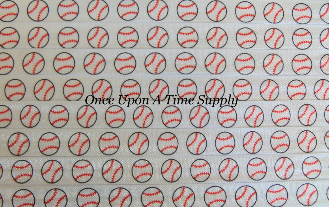 Baseball Print Fold Over Elastic 5/8 Inch FOE Soft Printed - Etsy