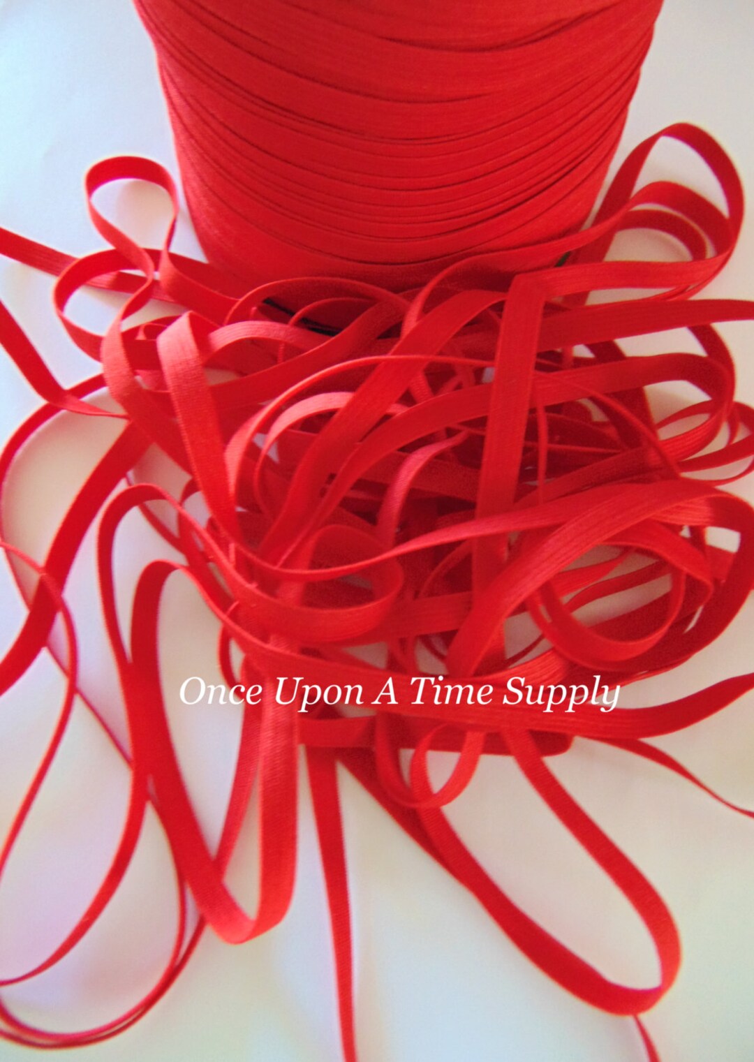 Red 1/4" Skinny Elastic, 1/4" Elastic, Soft Quarter Inch, Lightweight ...