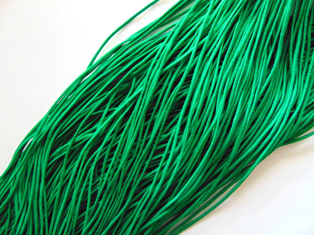 Emerald Green Skinny Elastic, 2mm Rounded Cord, 2 Mm Stretch Elastic ...
