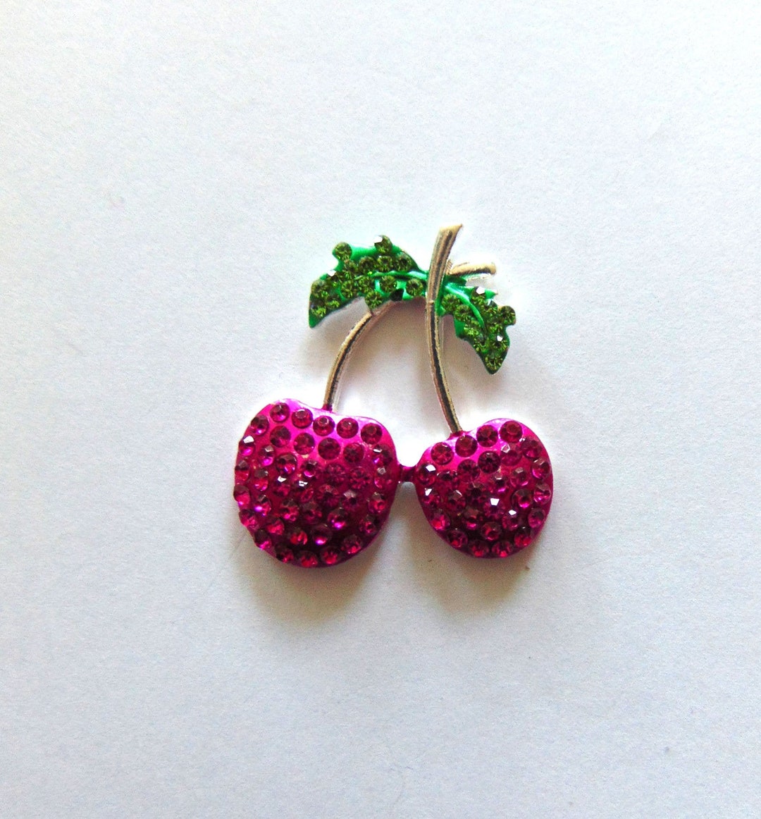 Cherry Rhinestone, Cherry Charms, Fruit Flatback, Metal Rhinestone ...