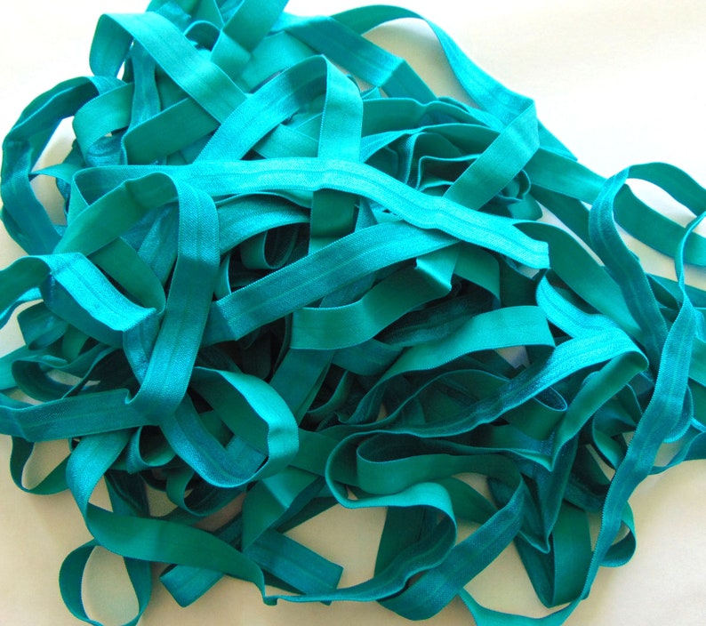 Teal Fold Over Elastic, 5/8" Soft Elastic, Sewing Supplies, Craft ...