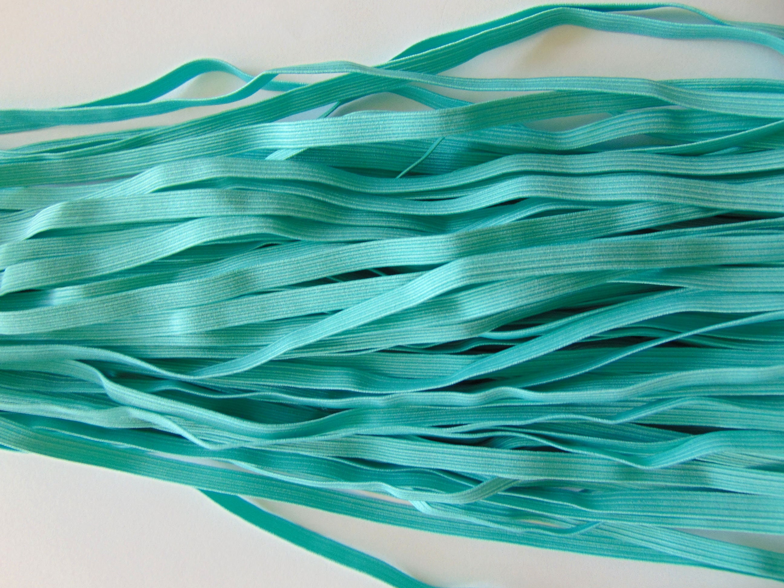 Aqua Mint Green Skinny Elastic 1/4 Braided Elastic | Etsy