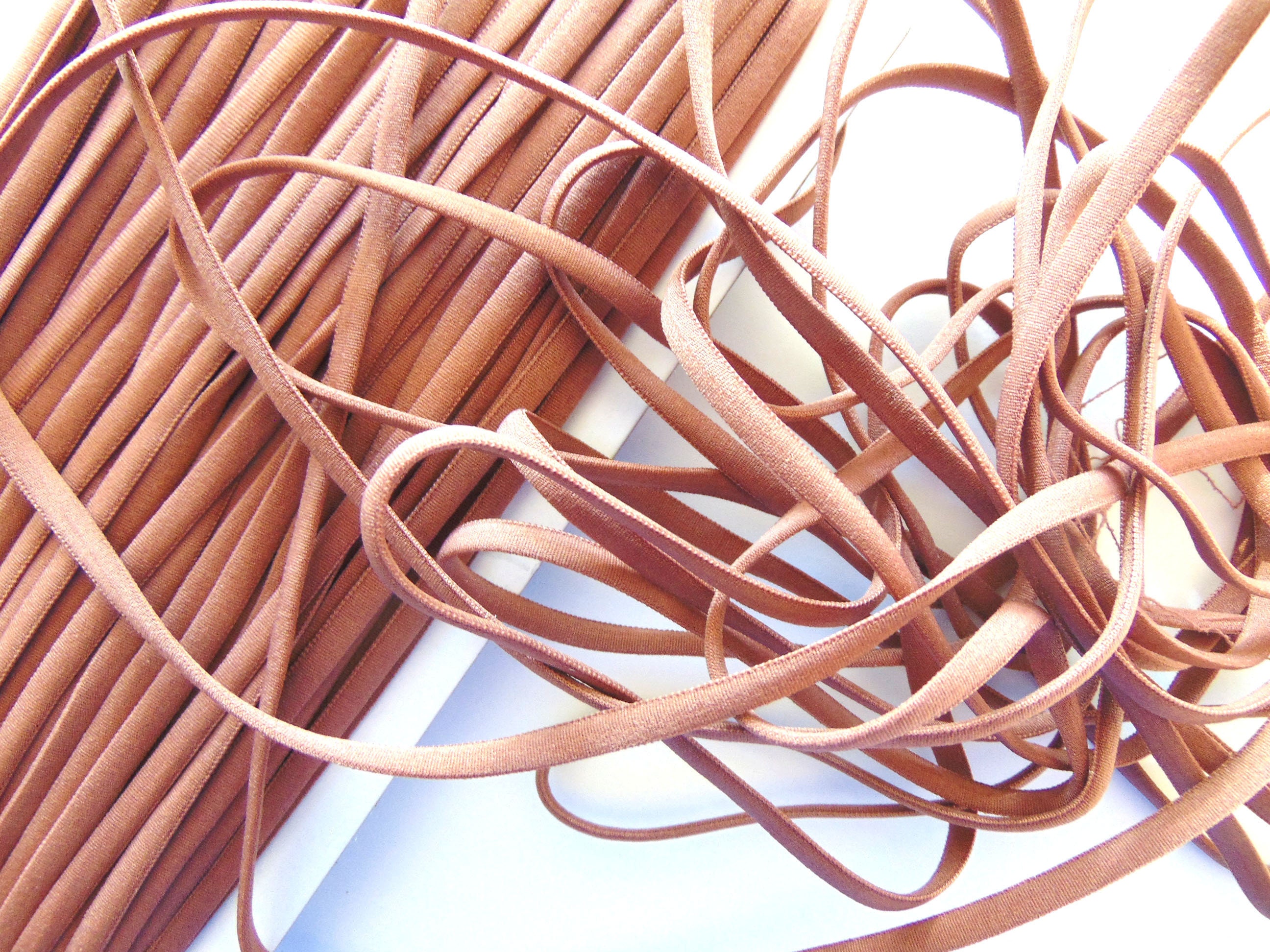 Light Brown Skinny Elastic 3/16 Soft Rounded Cord 5mm | Etsy