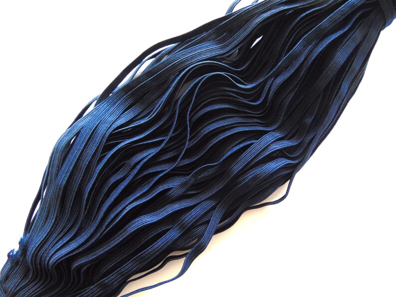 Navy Blue Skinny Elastic 1/4 Braided Elastic Sewing | Etsy