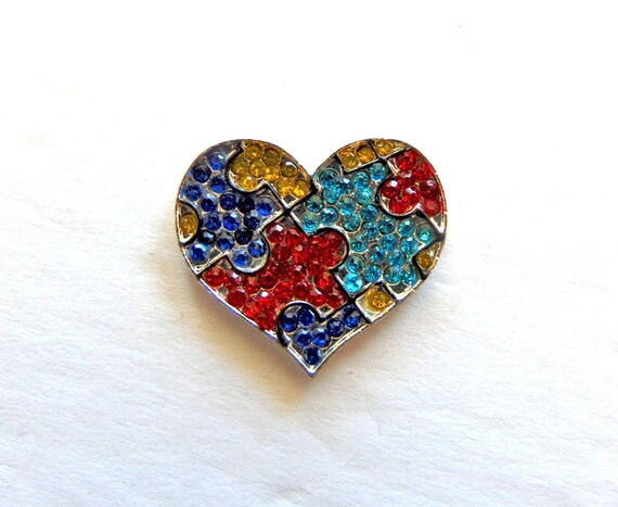 Autism Awareness Rhinestone Autism Charm Metal Rhinestone | Etsy
