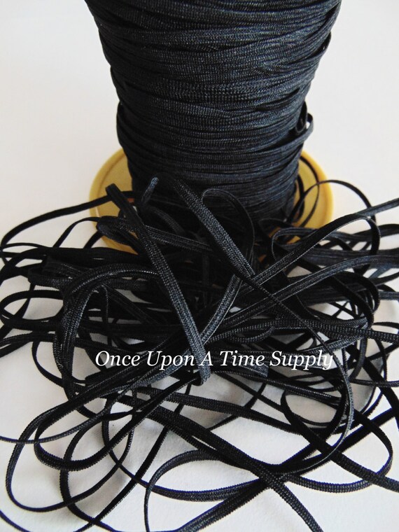 Black Skinny Elastic 1/8 Soft Lightweight Elastic | Etsy