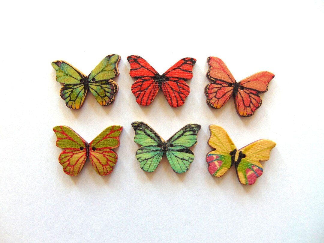 Butterfly Buttons, Grab Bag, Insect Buttons, Colorful Bugs, Flatback ...