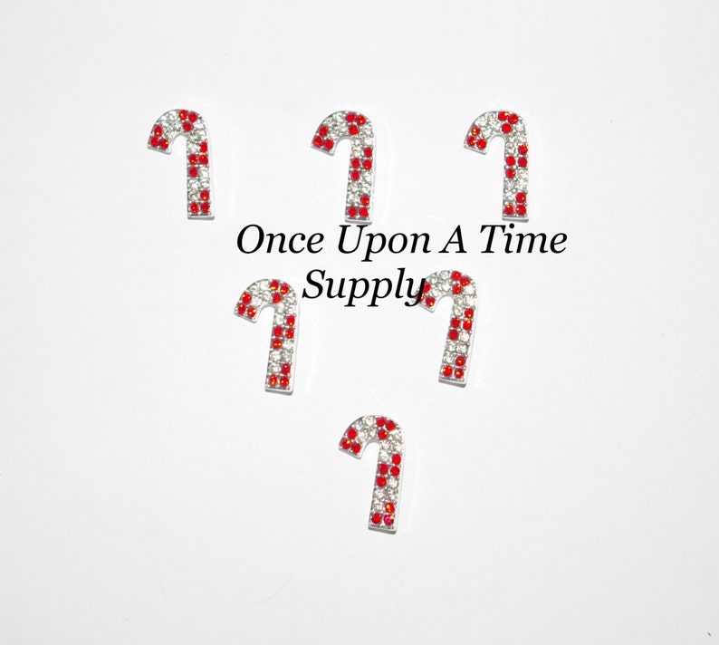 Candy Cane Metal Rhinestone Buttons - Candycane Christmas Holiday ...