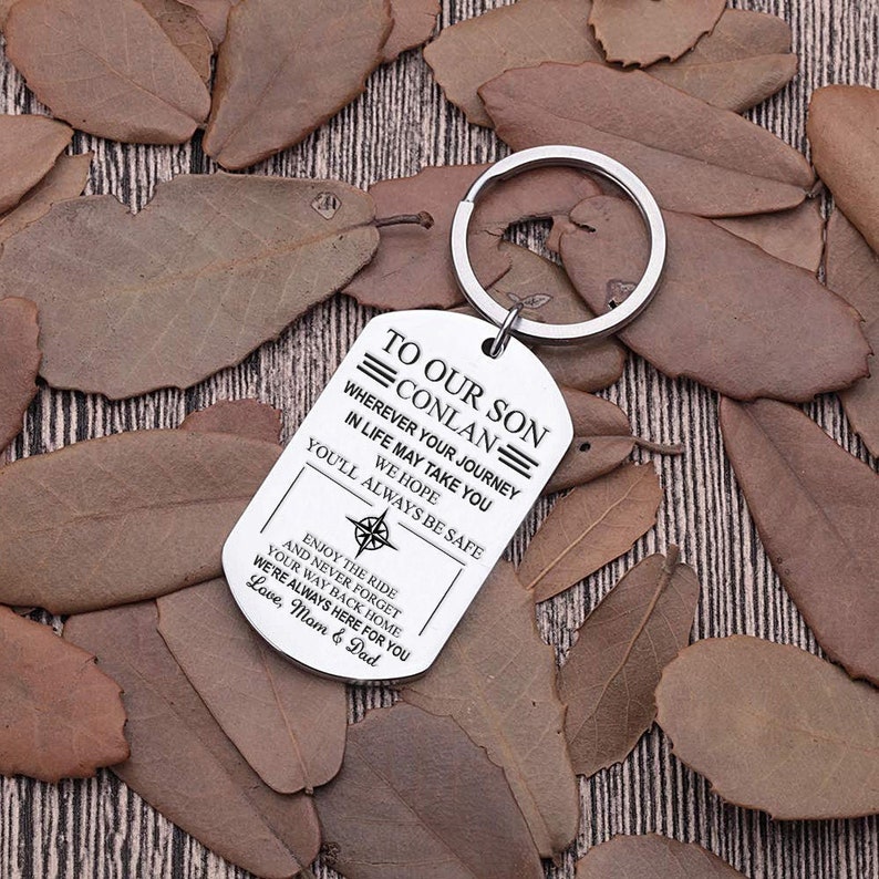 Personalized Keychain to My Son Custom Name Keychain Mom Dad | Etsy
