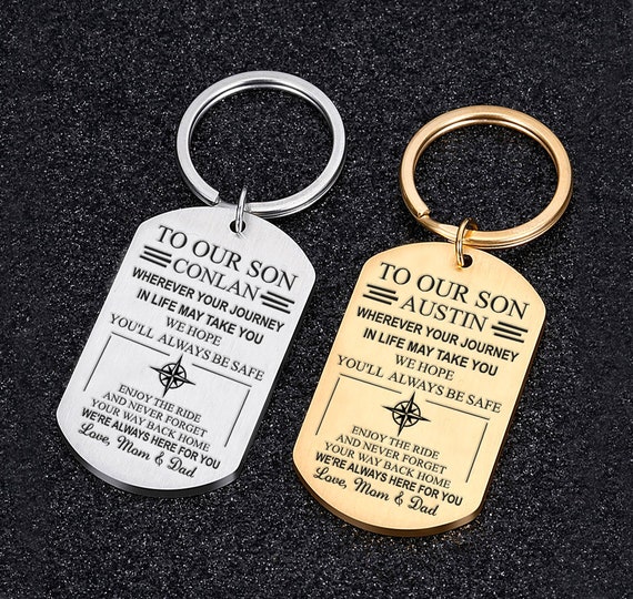 Personalized Keychain to My Son Custom Name Keychain Mom Dad | Etsy