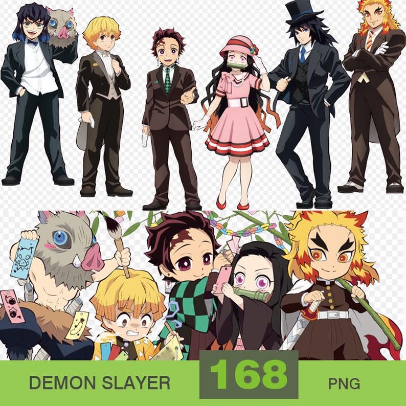 168 Demon Slayer kimetsu No Yaiba Fanart PNG Clipart - Etsy