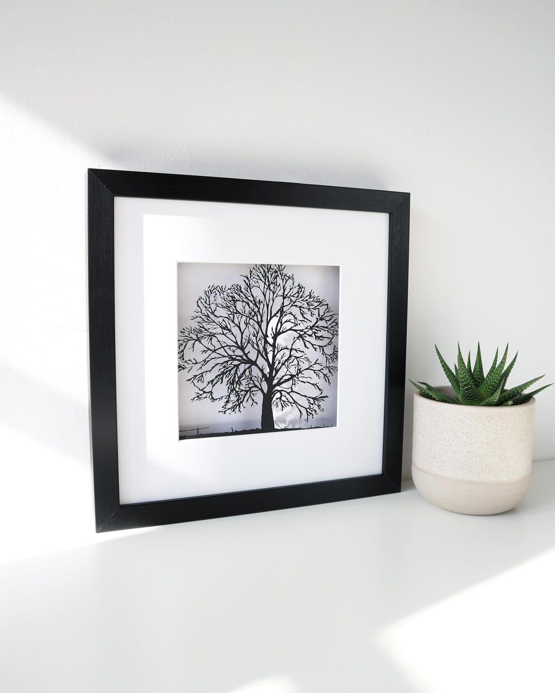 Tree Silhouette Artwork | Papercut Tree Artwork | Framed Tree Picture ...