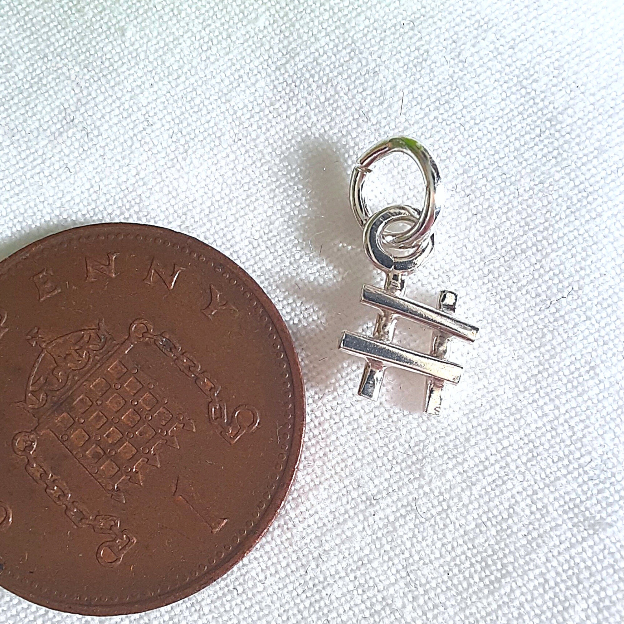 Sterling Silver Hashtag Keyboard Symbol Charm Handmade - Etsy