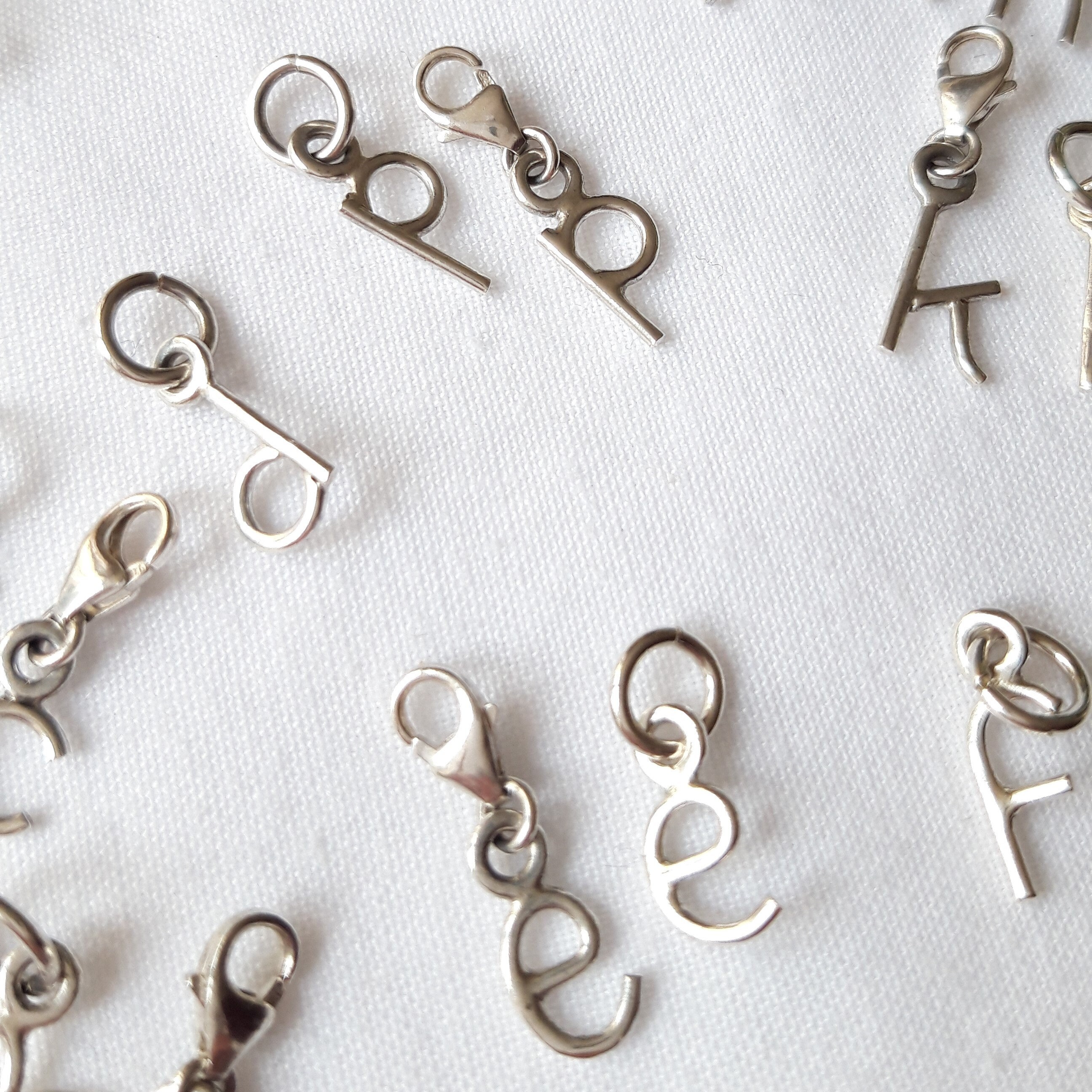 Sterling Silver Lower Case Letter Alphabet Initial Charms | Etsy