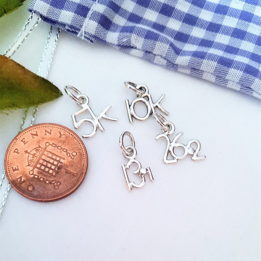 Sterling Silver Running Race Marathon Charms - Etsy