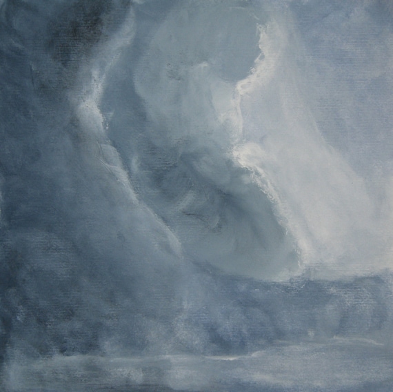 Blue Grey Abstract Painting Acrylic on Paper Original Art | Etsy