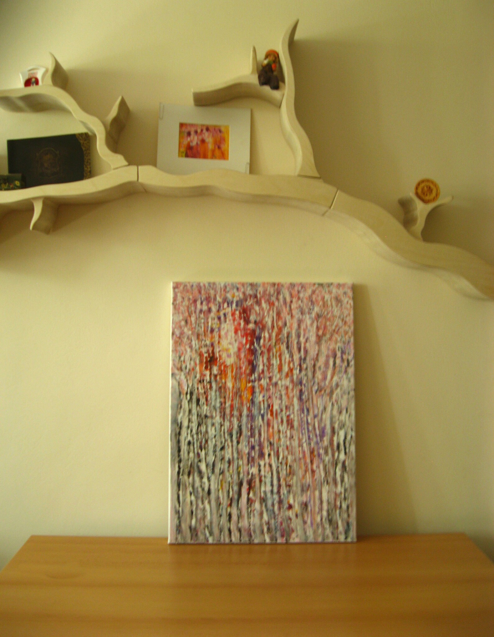 Abstract Tree Trunks Painting: Acrylic Canvas Art (20x28) - Etsy