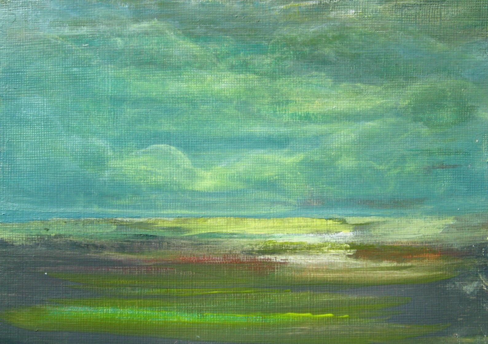 After the Rain Abstract Landscape Sky Clouds Light Small Acrylic ...