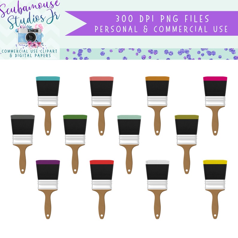 Paintbrush clipart paint clipart paintbrush clip art paint | Etsy