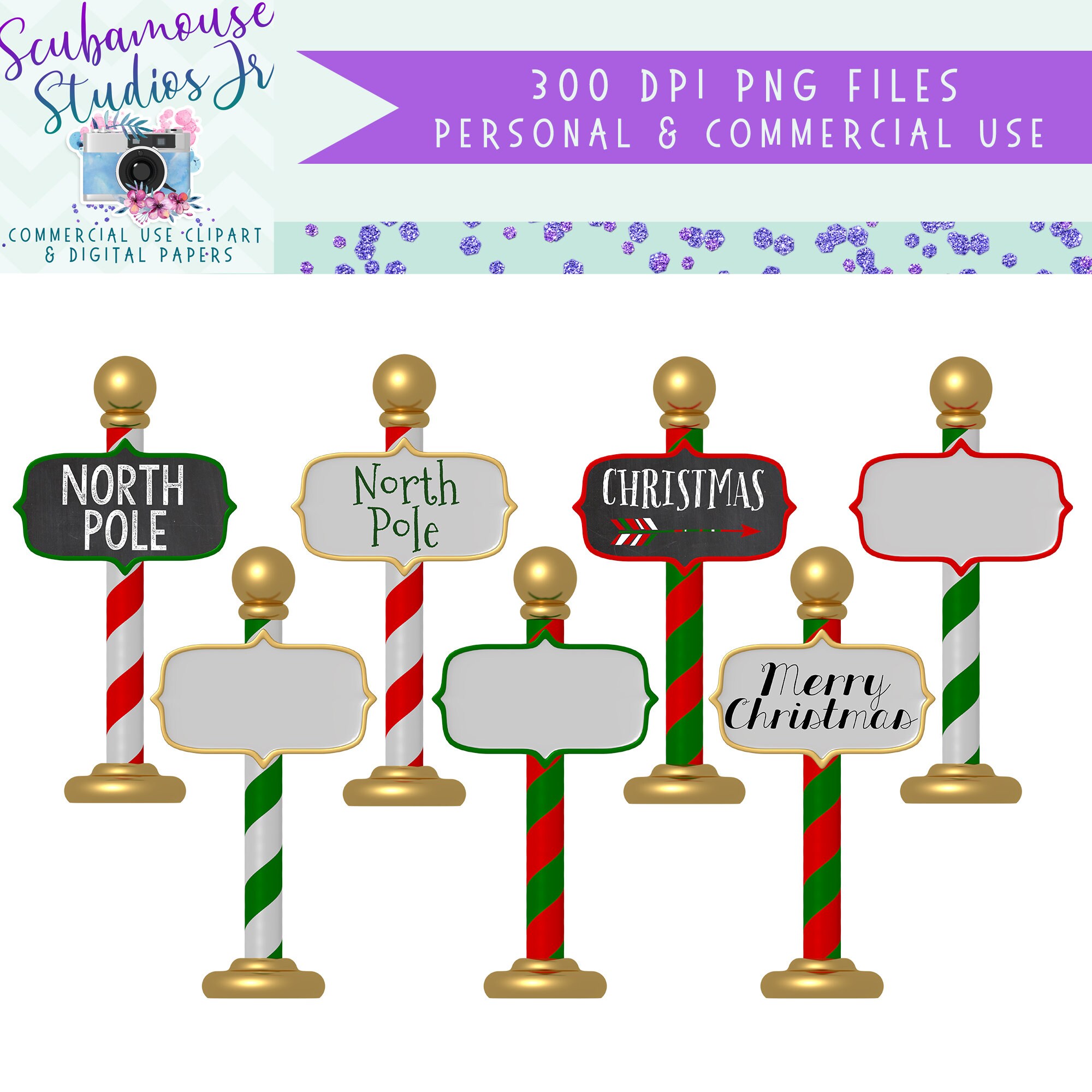 North Pole Signs, Christmas Clip Art, Christmas Clipart, Christmas ...
