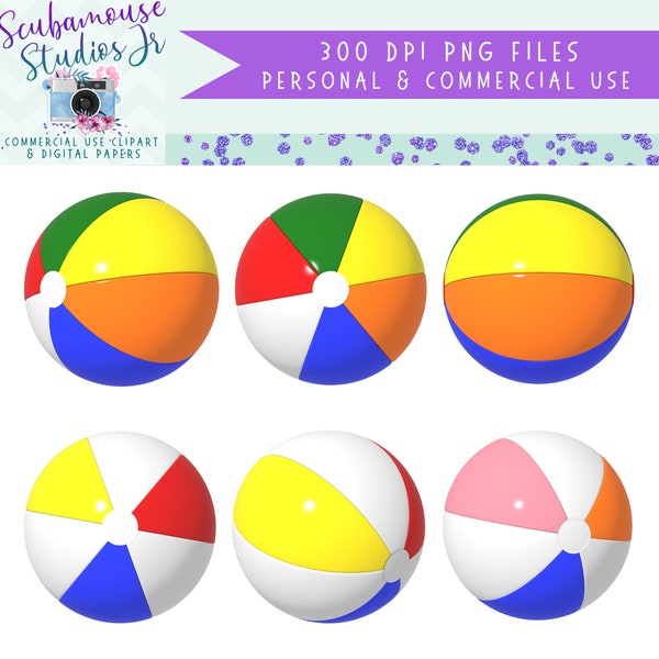 Beach Ball Clipart - Etsy