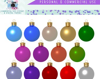 Christmas Balls Clip Art Commercial Use Digital Christmas - Etsy