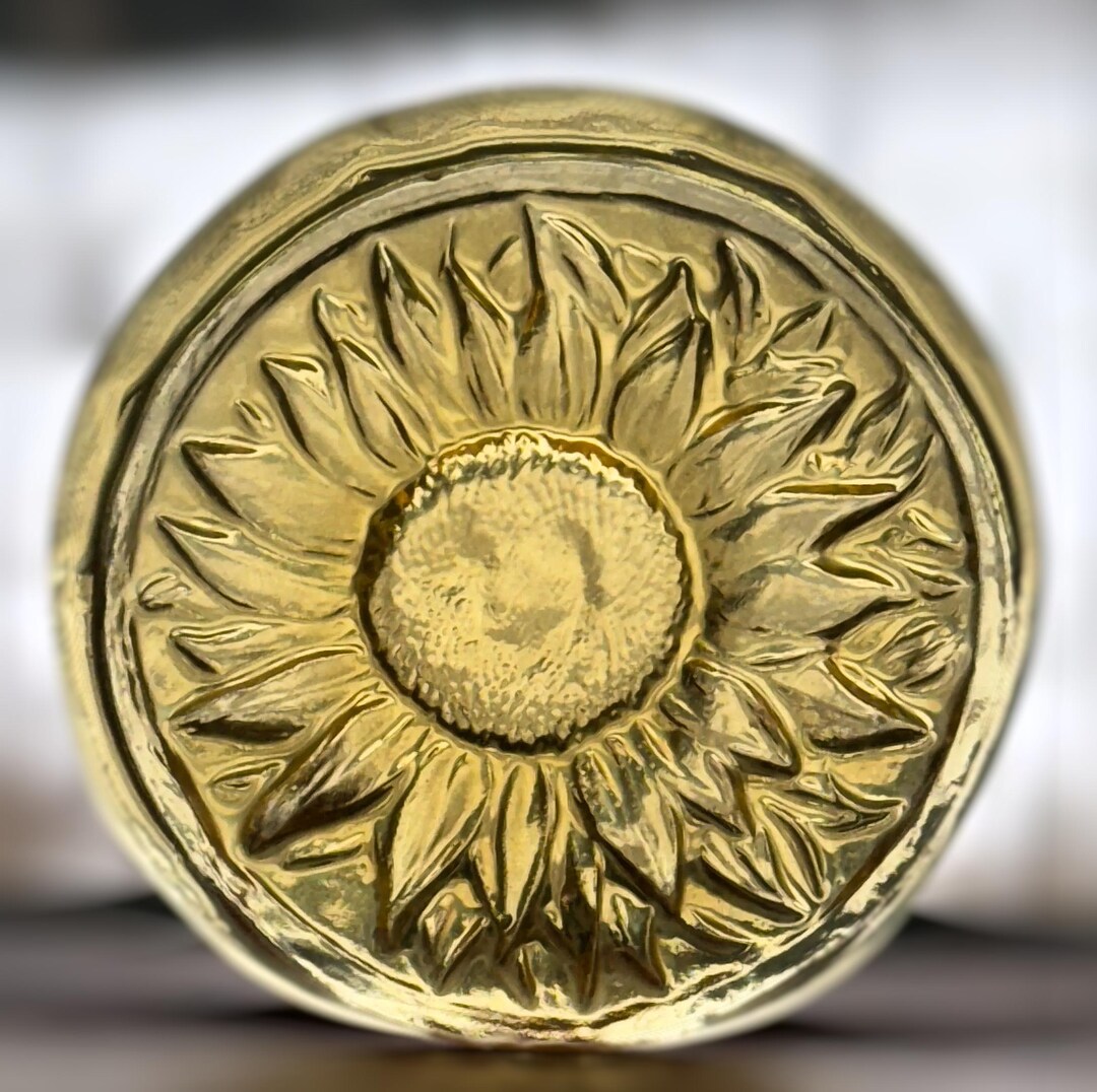 Handmade Sunflower Recycled Bottle Stained Glass Rondel Suncatcher ...