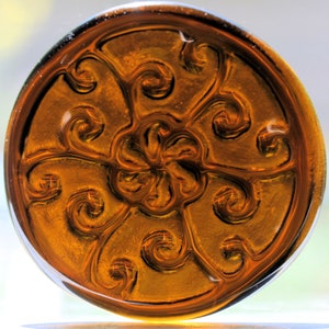 Handmade Curly Cue Design Recycled Wine Bottle Stained Glass Rondel ...