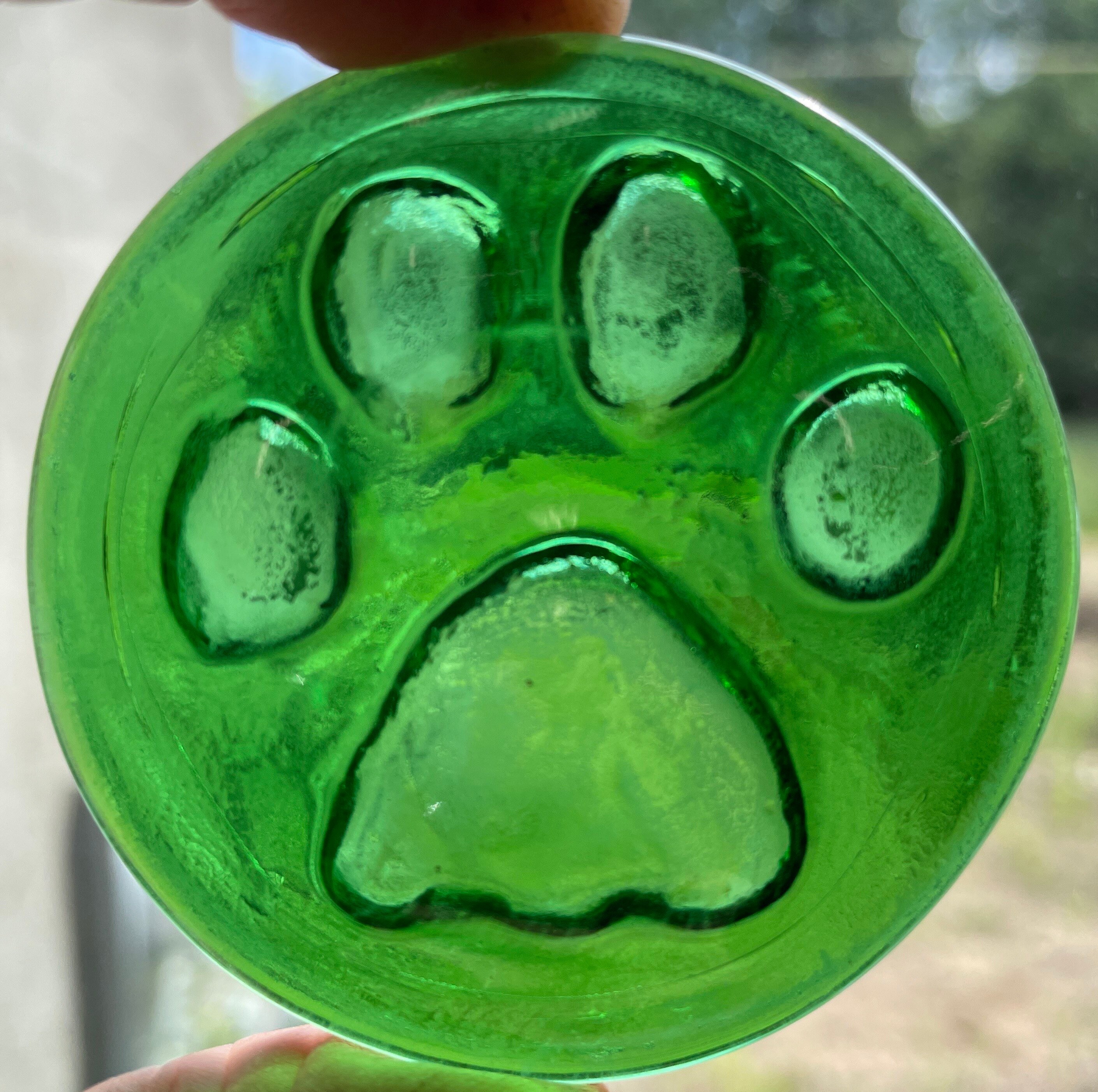 Handmade Paw Print Recycled Beer Bottle Glass Medallion - Etsy