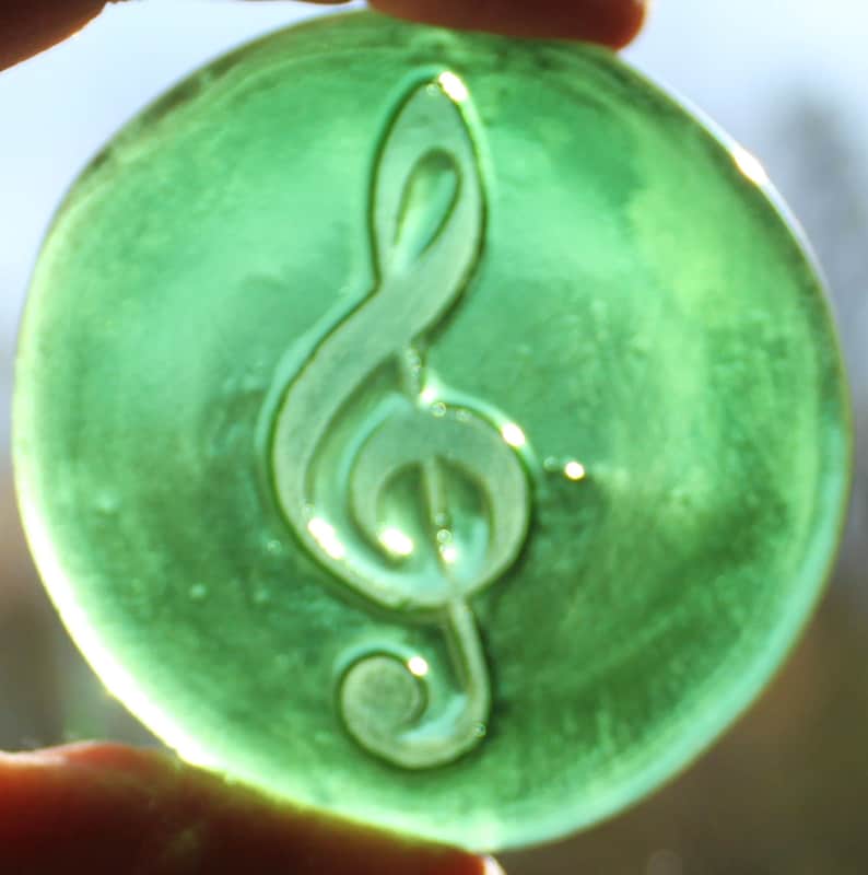 Handmade Treble Clef Recycled Bottle Glass Stained Glass - Etsy