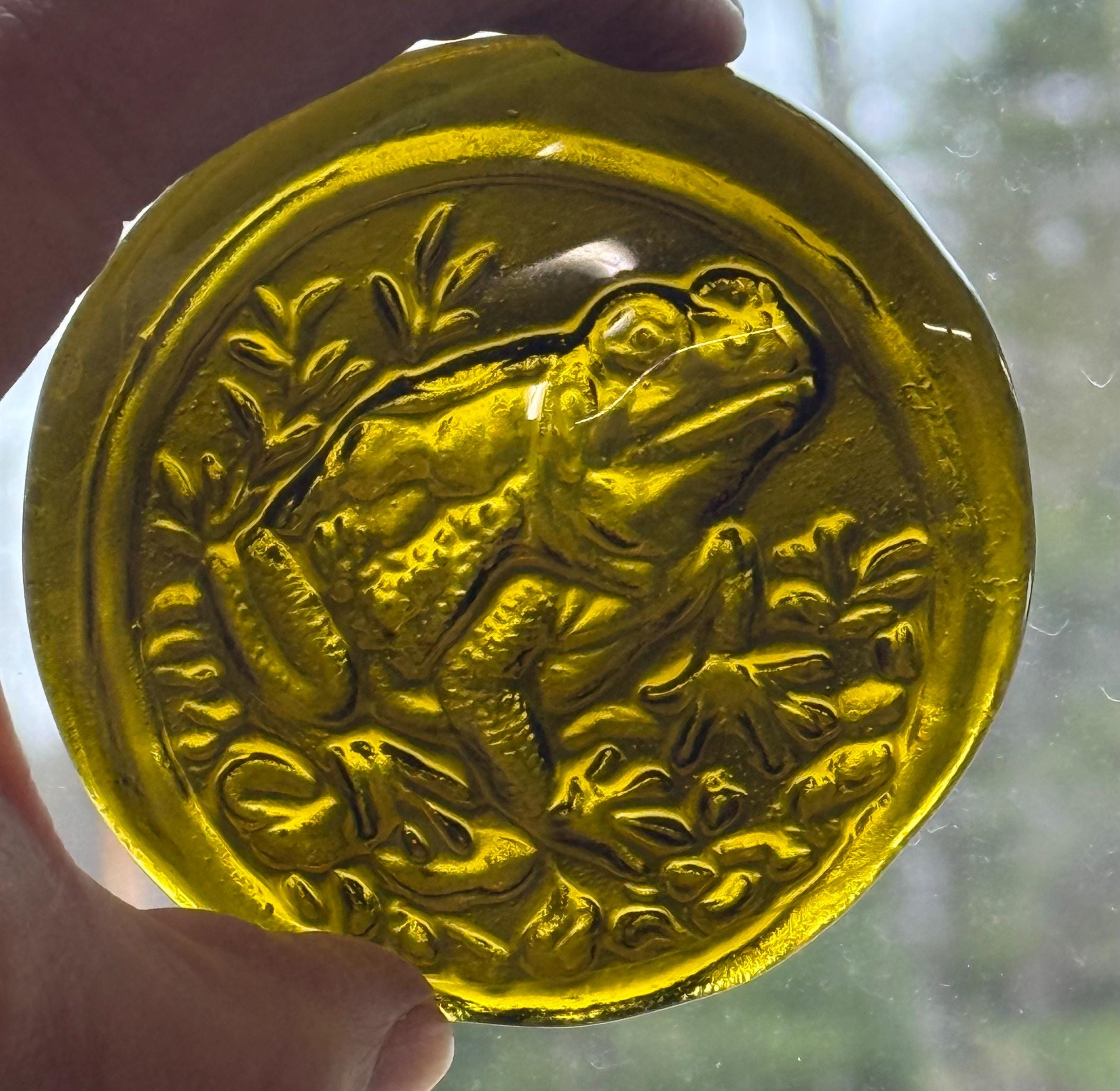 Handmade Toad Recycled Bottle Stained Glass Rondel Suncatcher Medallion ...