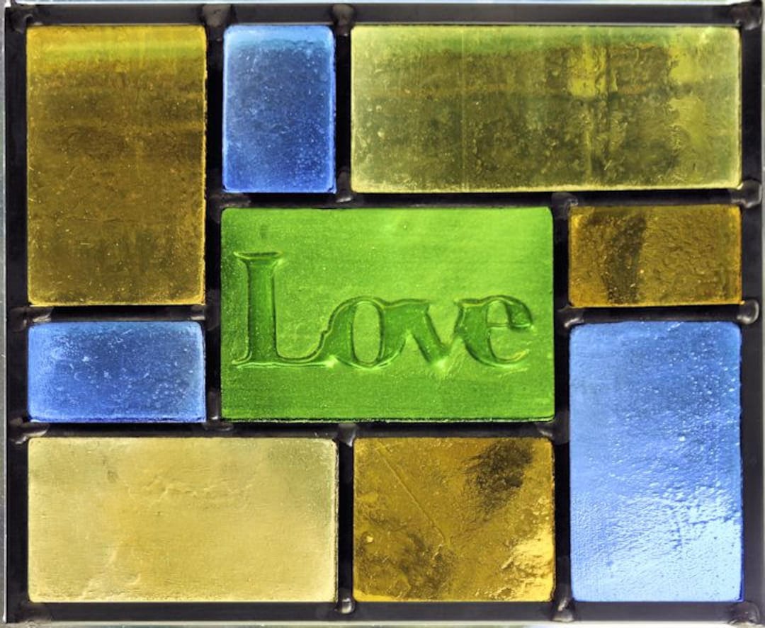 Handmade Love Recycled Glass Stained Glass Window Panel - Etsy