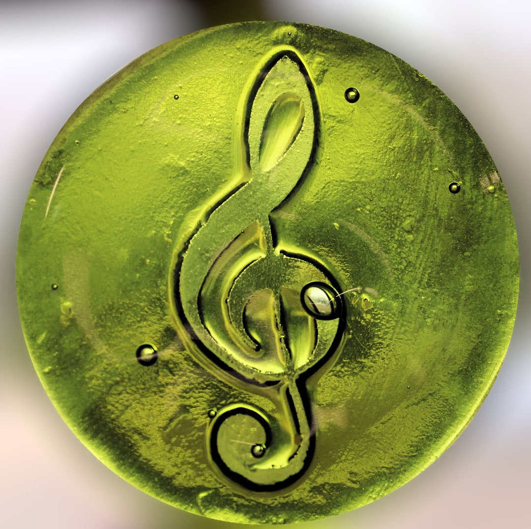Handmade Treble Clef Recycled Bottle Glass Suncatcher Stained Glass ...