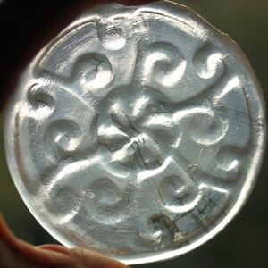 Handmade Curly Cue Design Recycled Wine Bottle Stained Glass Rondel ...