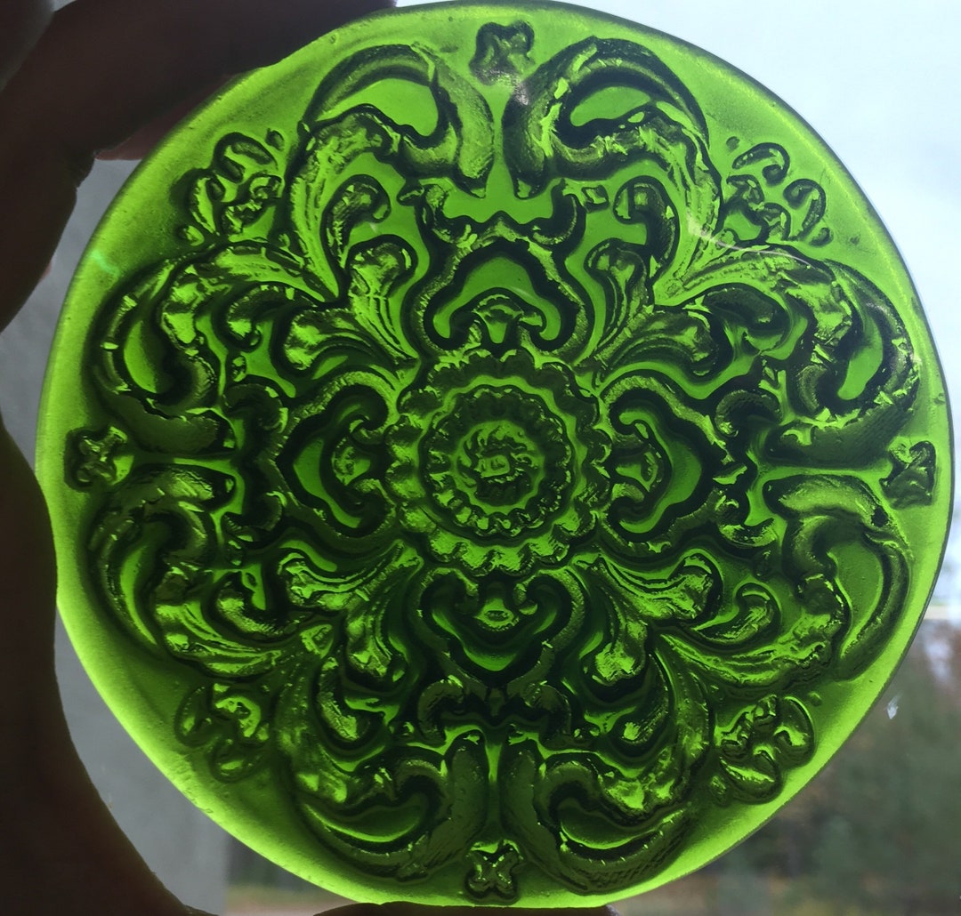 Handmade Recycled Bottle Glass Large Fancy Medallion - Etsy
