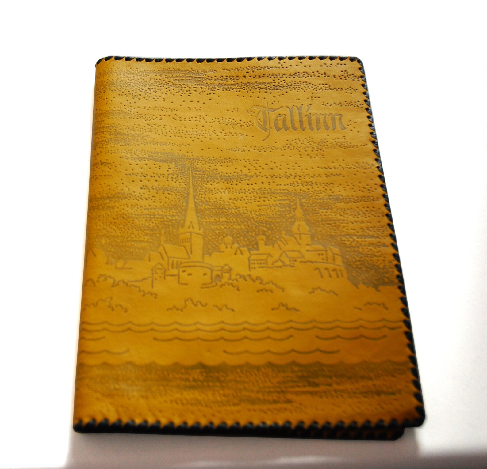 Vintage Genuine Leather Book Cover With Picture of Medieval Tallinn Old ...