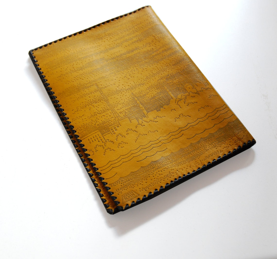 Vintage Genuine Leather Book Cover With Picture of Medieval Tallinn Old ...