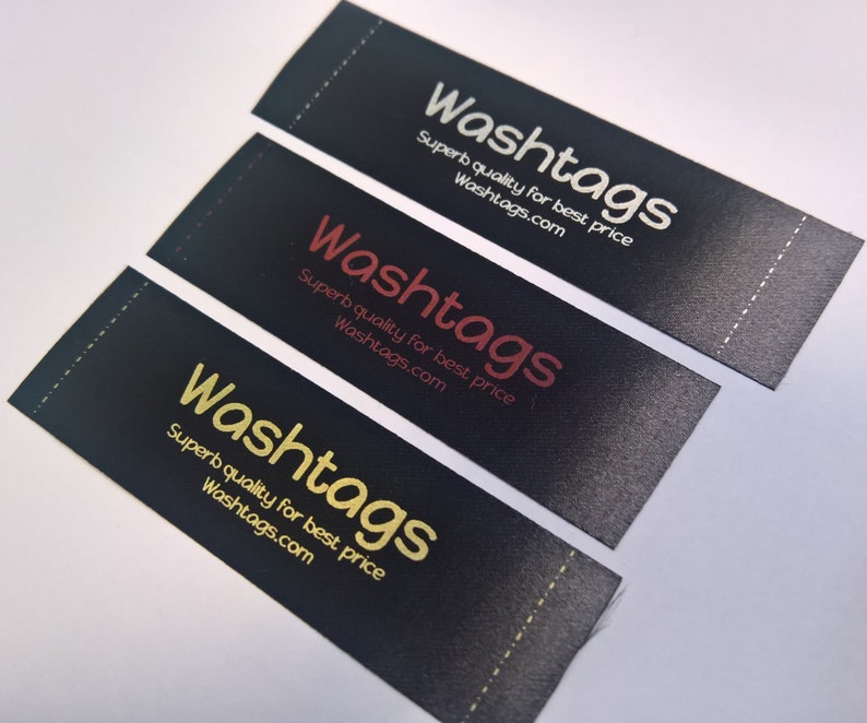 100 Black Fabric Care Labels, Gold or Silver Print - Etsy