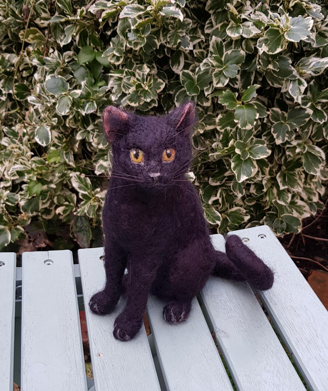 OOAK Needle Felted Black Cat - Etsy