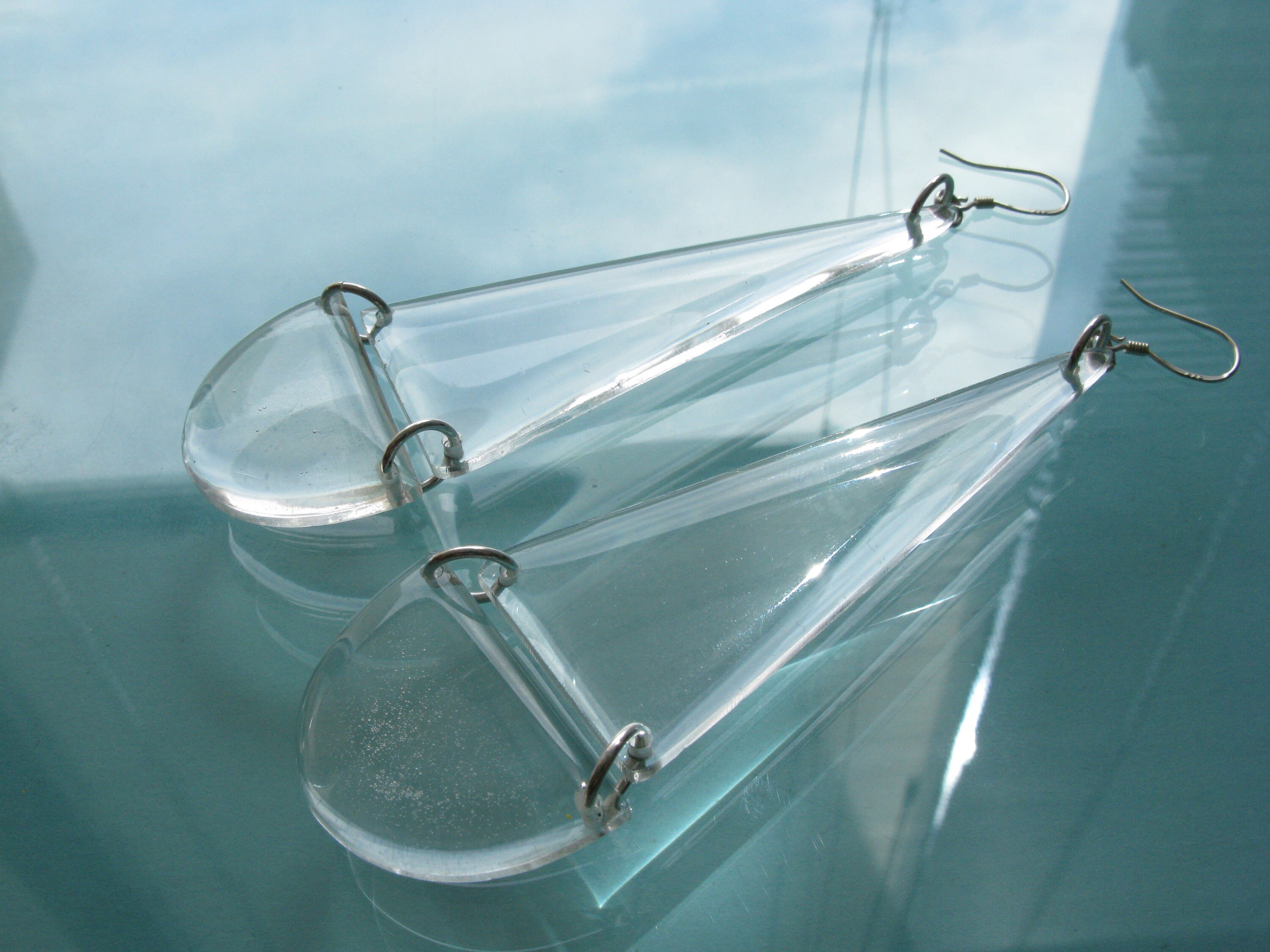 Long Clear Acrylic Earrings Transparent Lucite Earrings Drop | Etsy