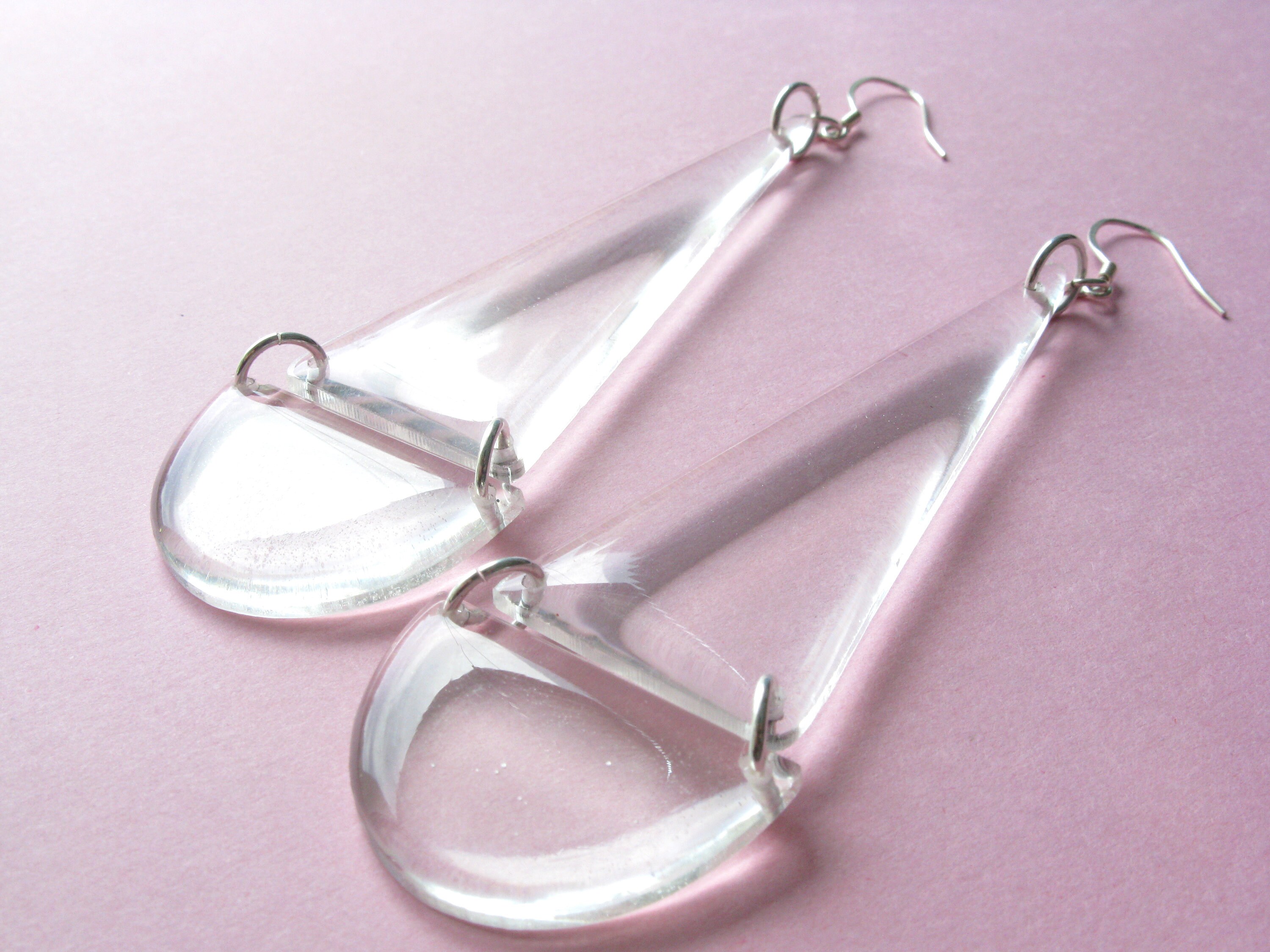 Long Clear Acrylic Earrings Transparent Lucite Earrings Drop | Etsy