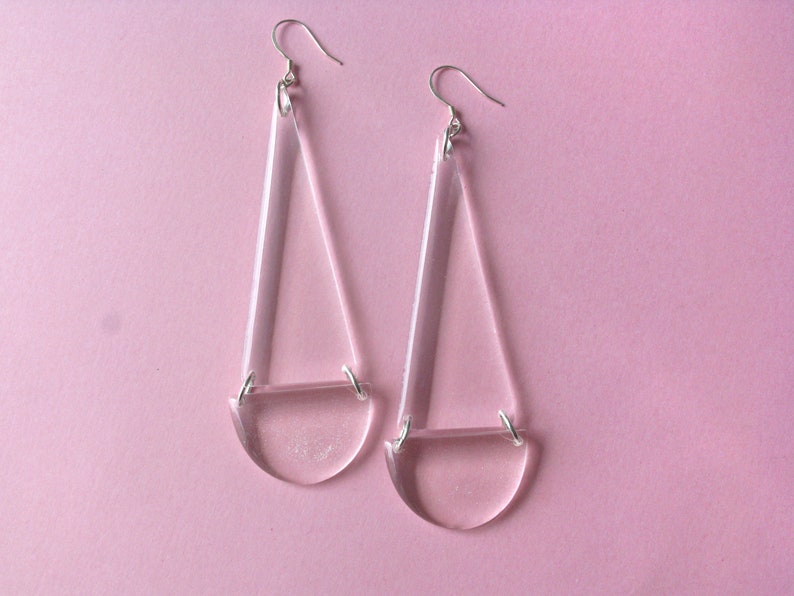 Long Clear Acrylic Earrings Transparent Lucite Earrings Drop - Etsy
